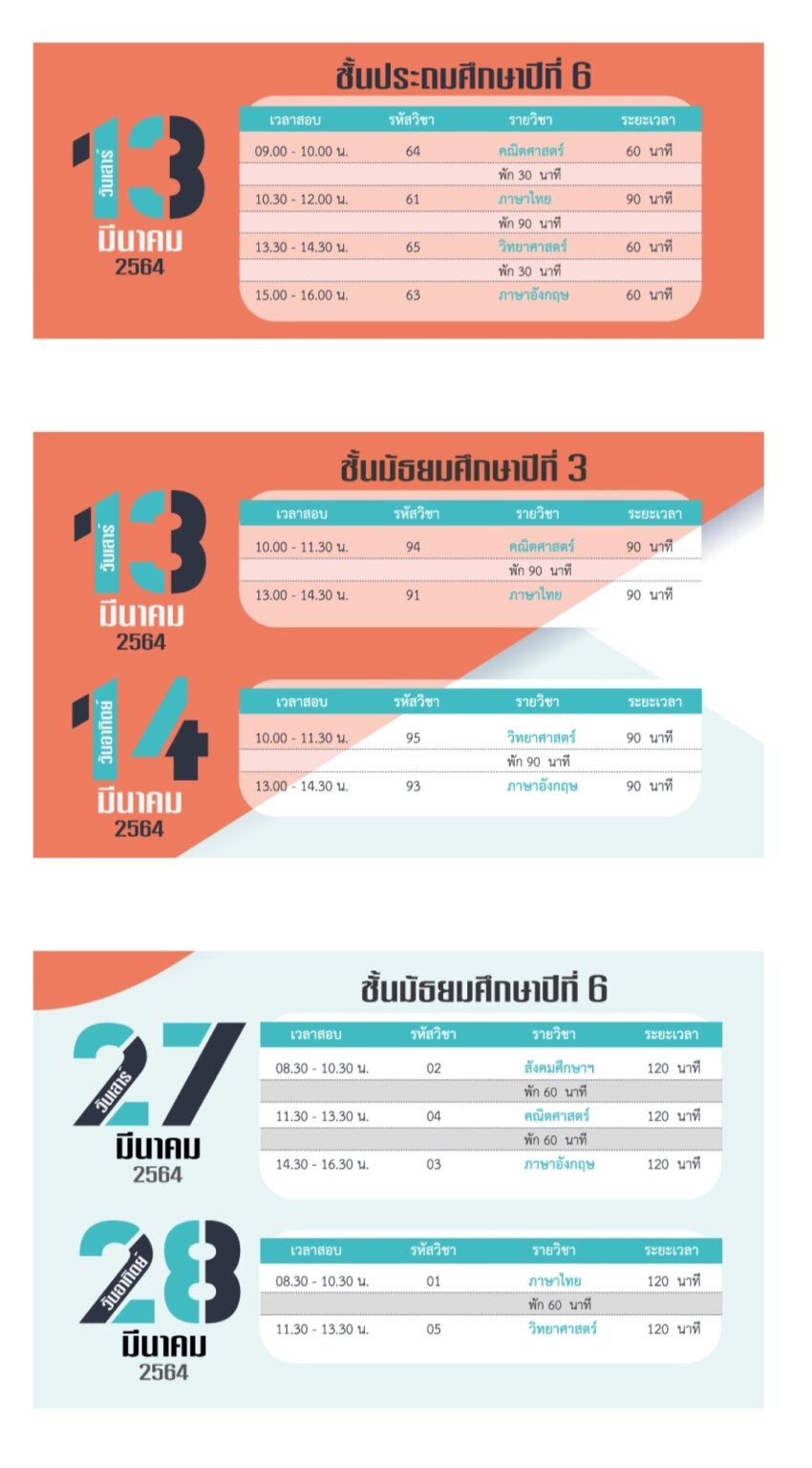 ปฏิทินสอบทางการศึกษา ระดับชาติ (Onet/NT/ RT) ปีการศึกษา 2563 - สื่อการสอนฟรี.com